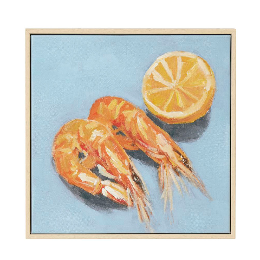 Shrimp Natural Frame Canvas 30 x 30cm (Coast To Coast Imports ...